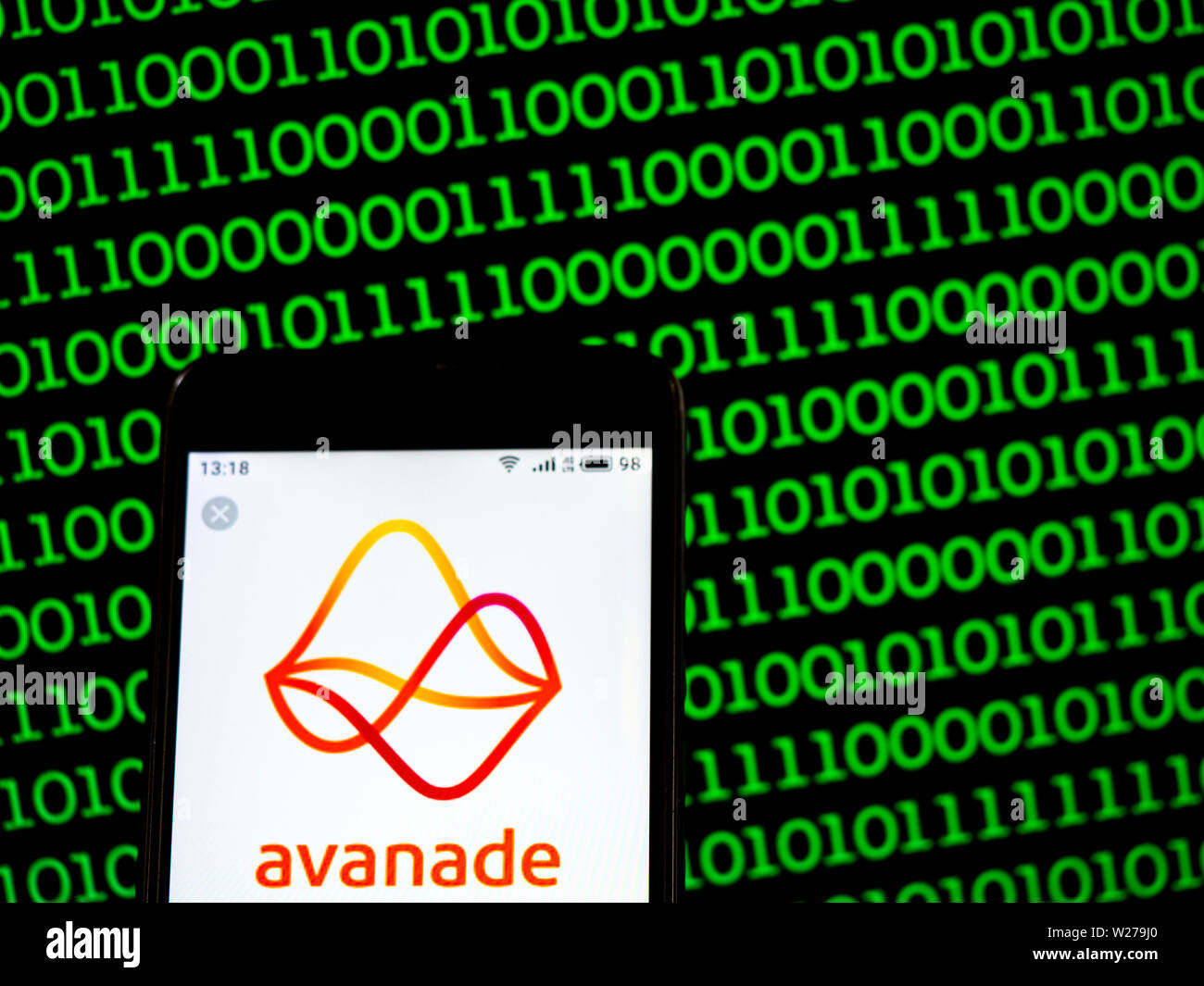 In this photo illustration the Avanade logo is seen displayed on a ...