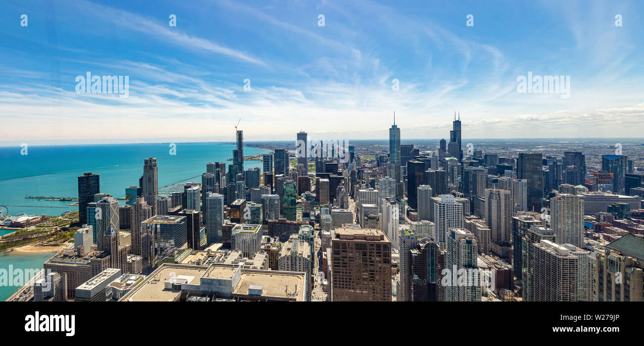 Chicago panorama. Cityscape aerial view, spring day. High rise ...