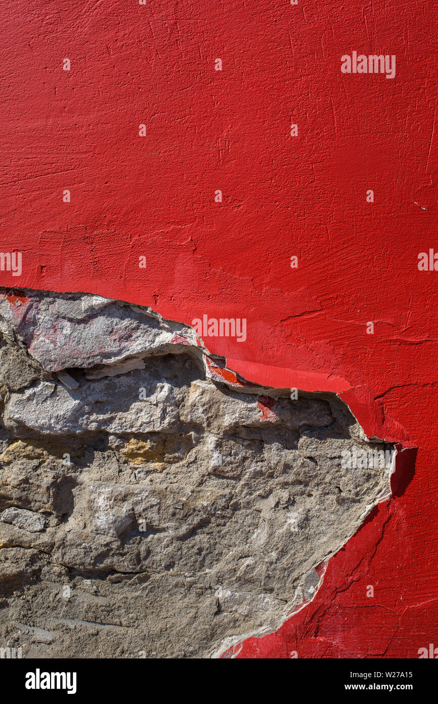 Red paint on concrete wall Stock Photo - Alamy