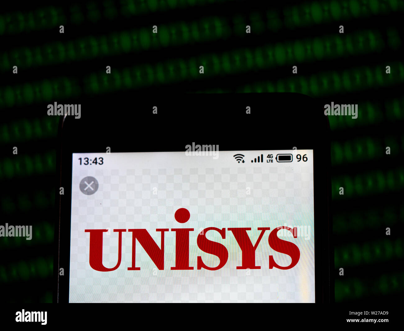 In this photo illustration the Unisys Corporation logo is seen ...