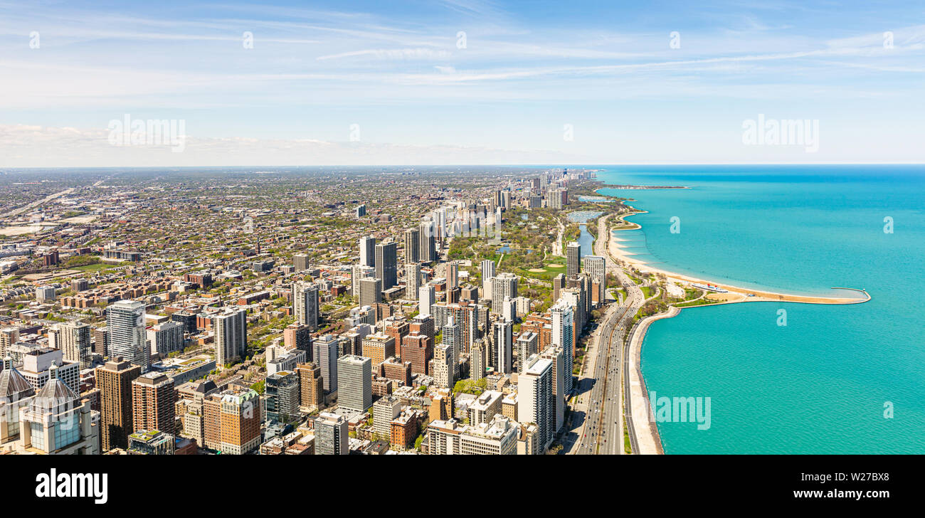Chicago panorama. Cityscape aerial view, spring day. High rise ...
