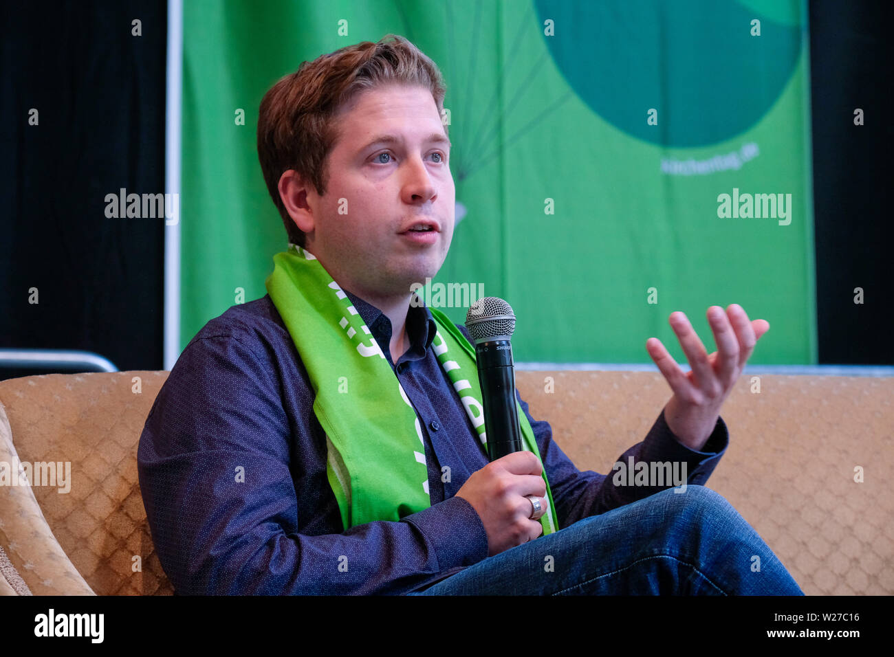Dortmund, Germany, 21, June 2019: KEVIN KUEHNERT on a podium of the ...