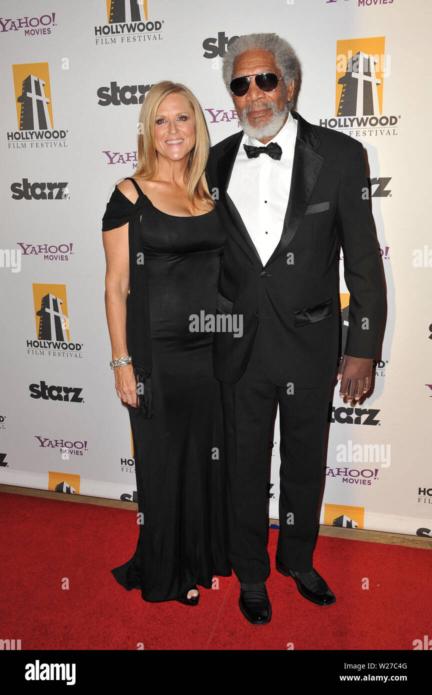 LOS ANGELES, CA. October 25, 2010: Morgan Freeman & producer Lori ...