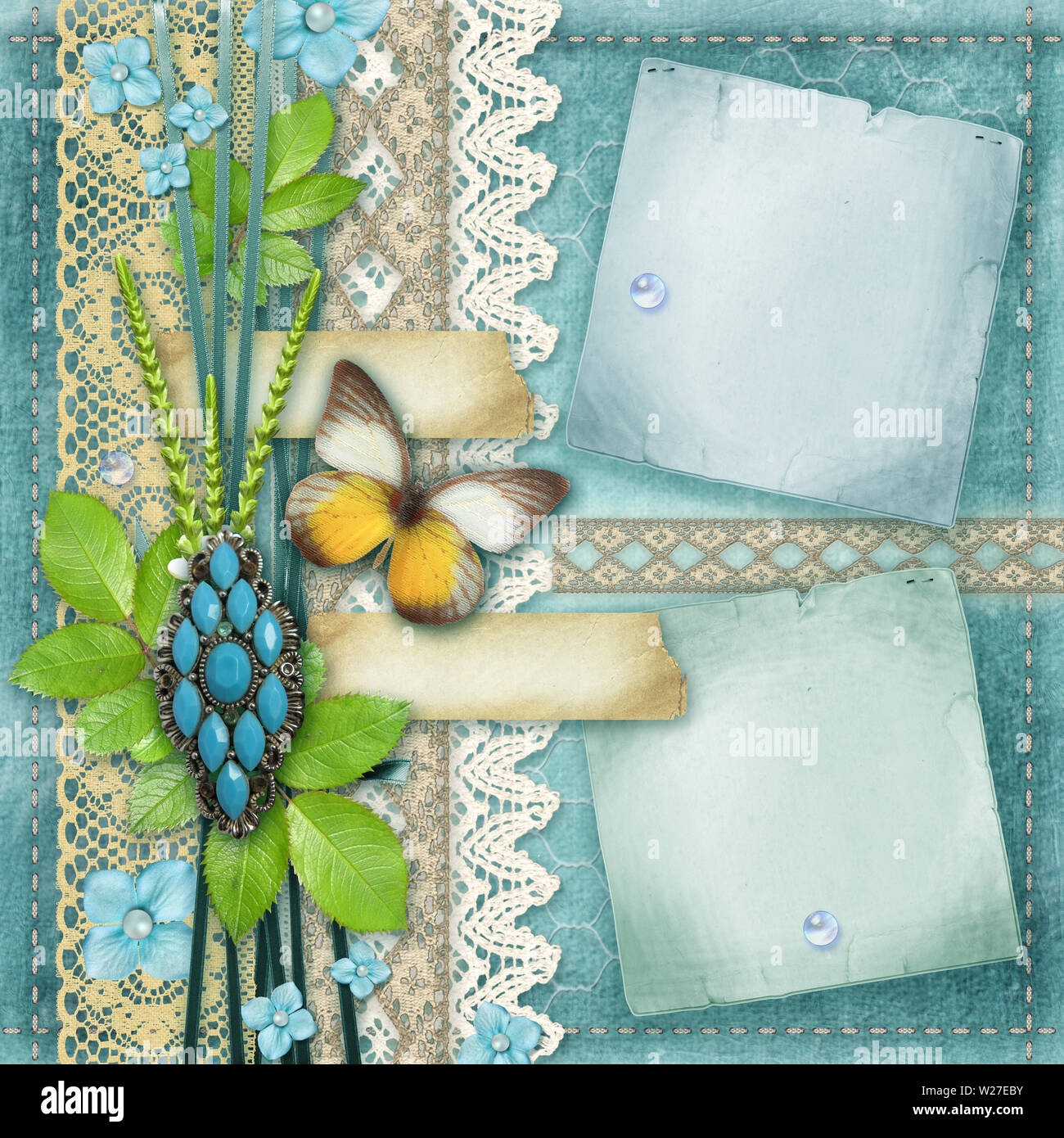 Blue vintage background for album cover or page Stock Photo - Alamy