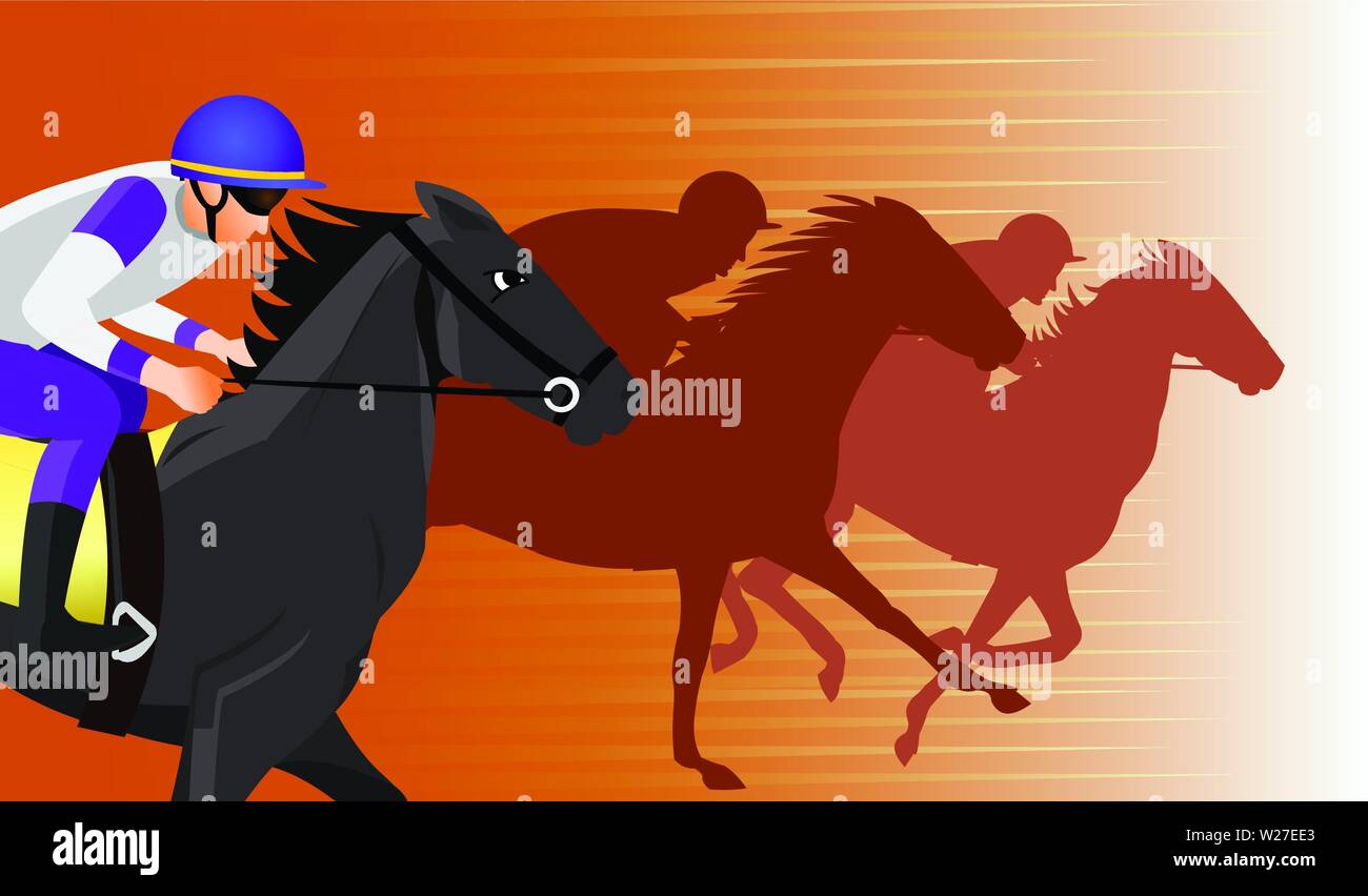 Horse race in racecourse silhouette vector Stock Vector Image & Art - Alamy
