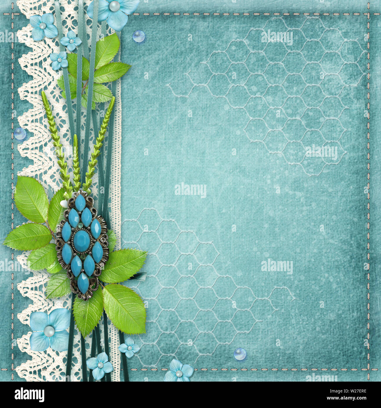 Blue vintage background for album cover or page Stock Photo - Alamy