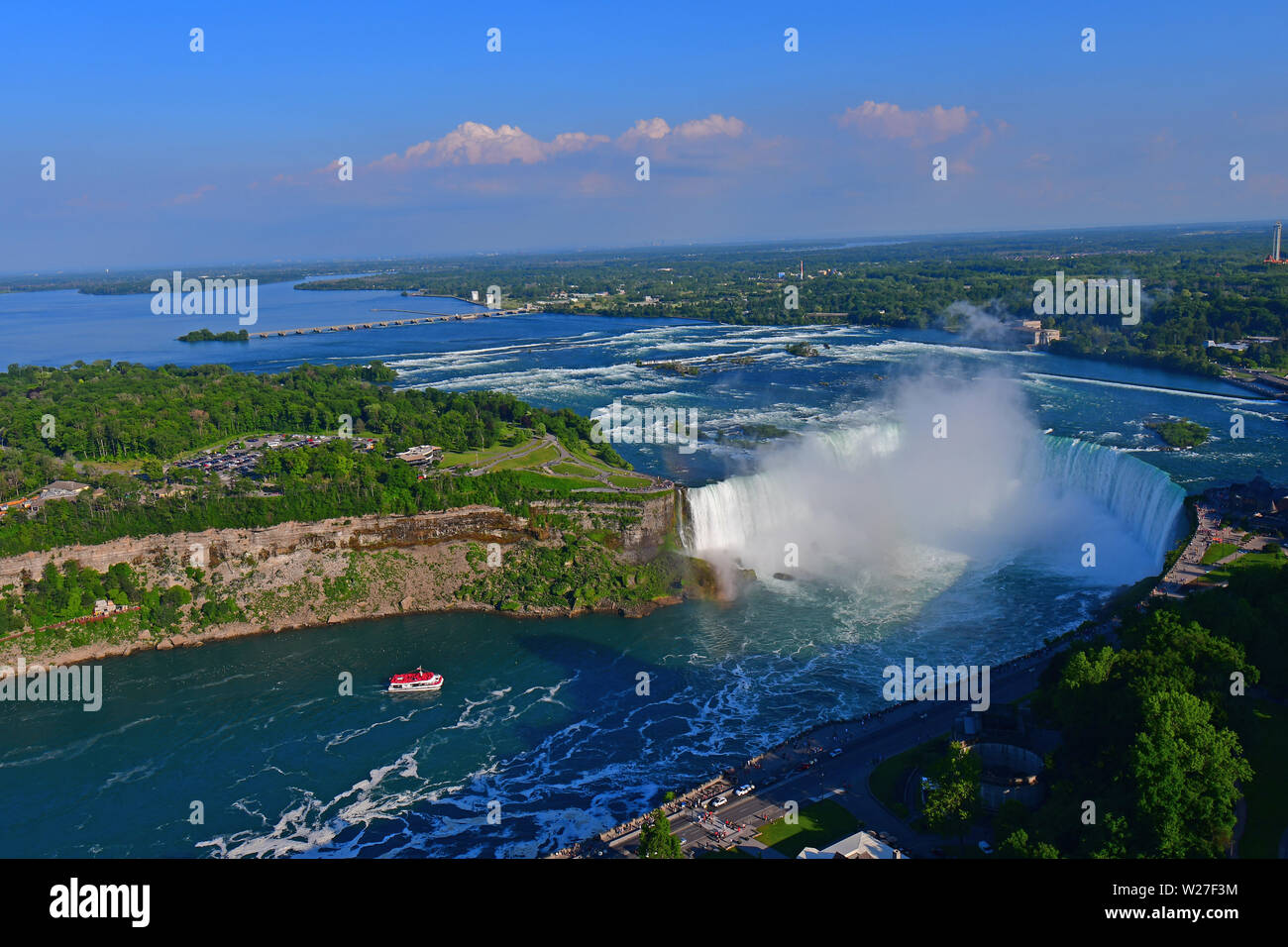 Aerial views of Horseshoe Falls in Niagara Falls, Ontario, Canada Stock ...