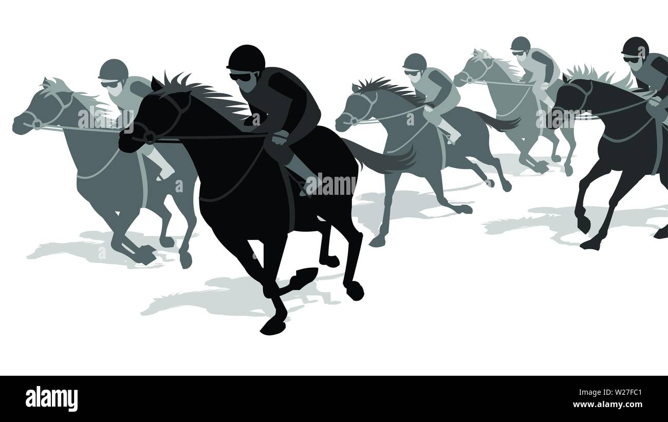 Horse Racing Silhouette