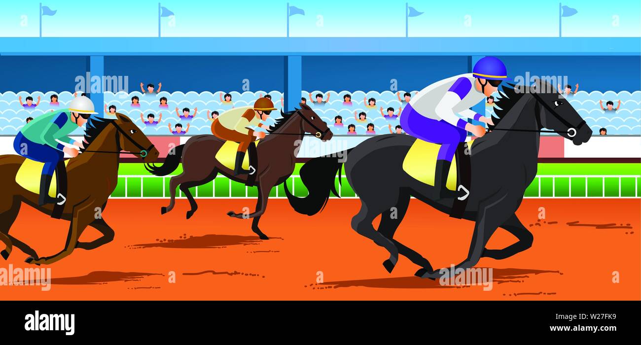 Horse race in race course vector Stock Vector Image & Art - Alamy