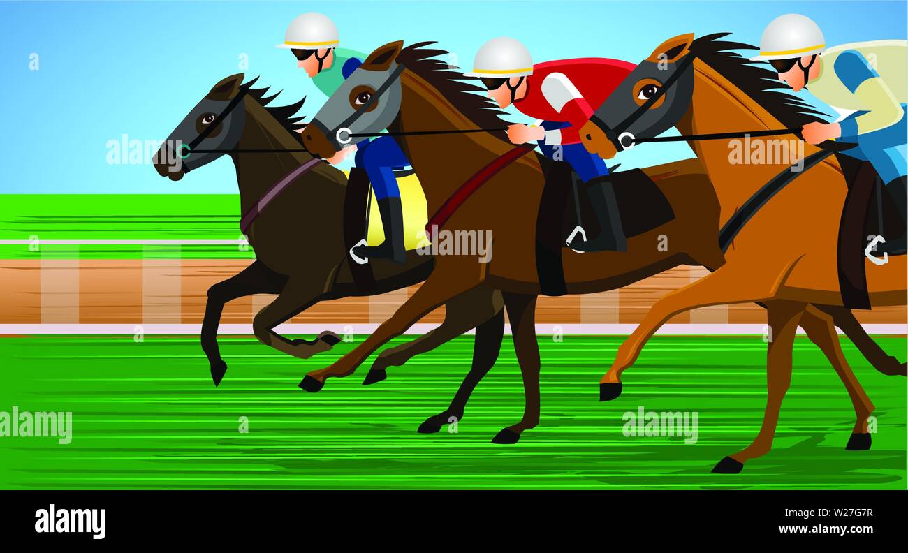 Horse race in race course vector Stock Vector Image & Art - Alamy