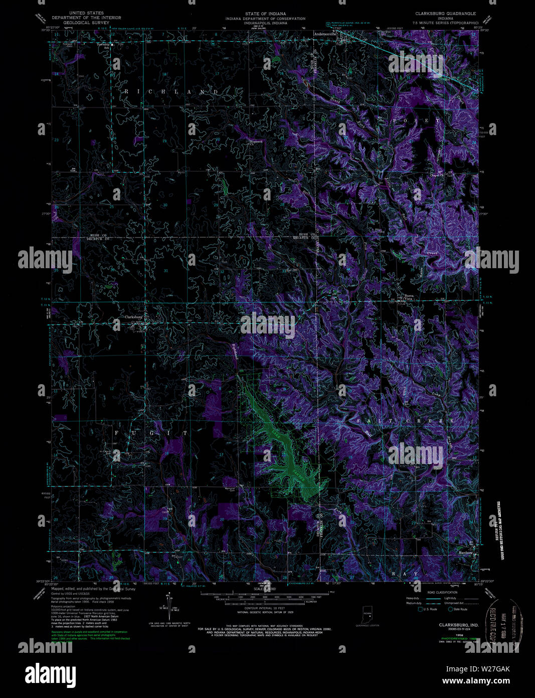 Clarksburg map hi-res stock photography and images - Alamy