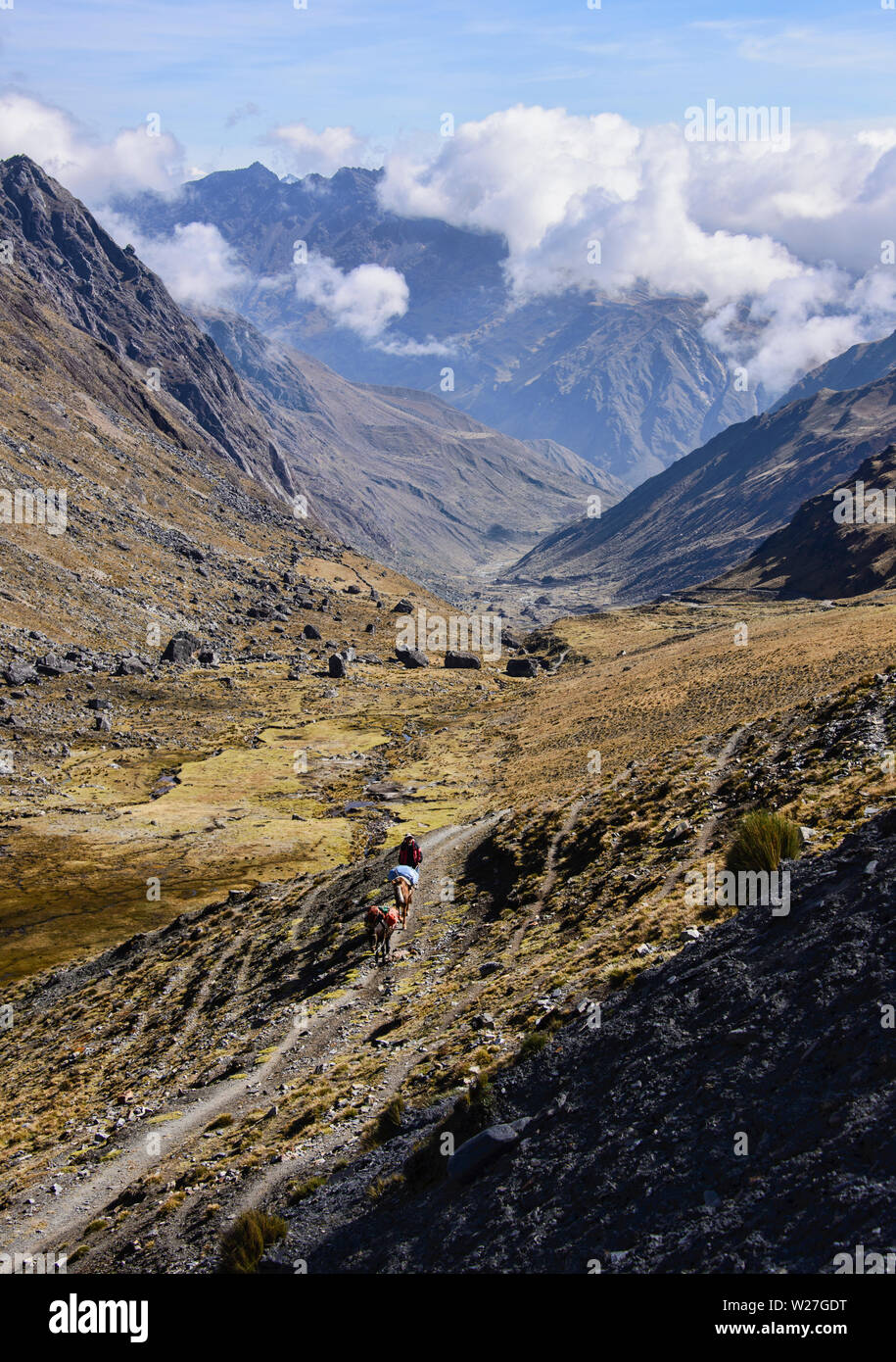 Scenery along the Cordillera Real mountain range, Bolivia Stock Photo ...