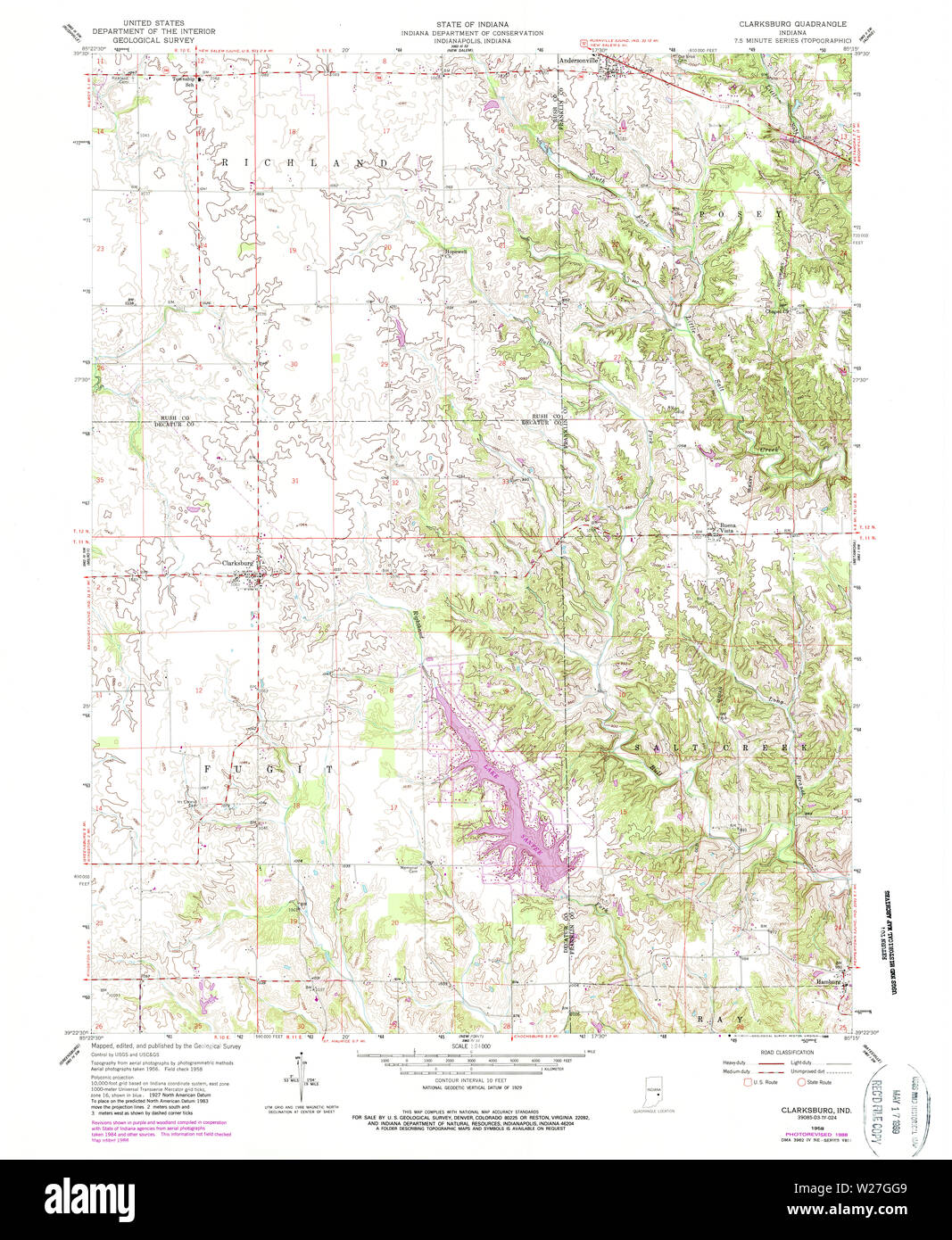 Clarksburg map hi-res stock photography and images - Alamy
