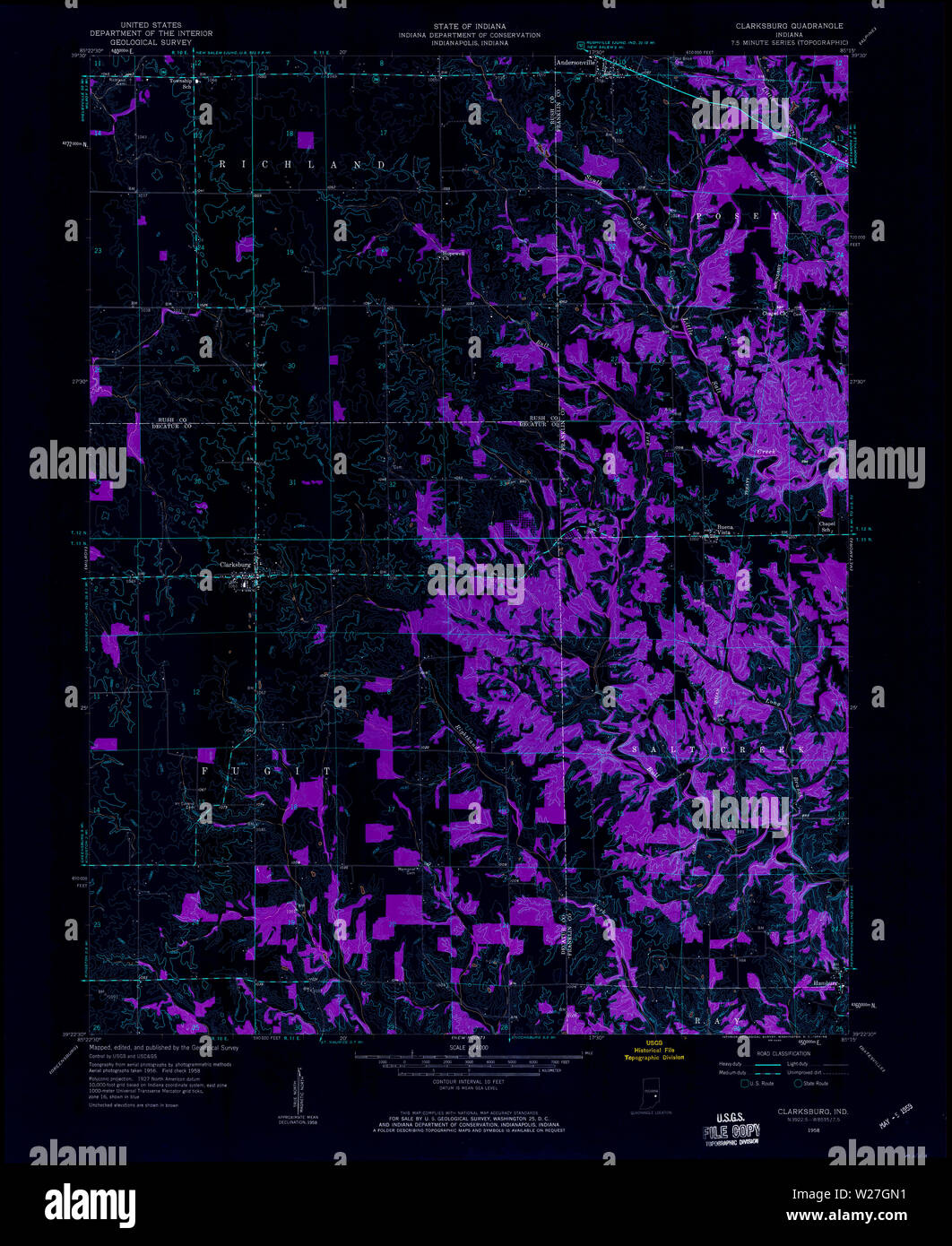 Clarksburg map hi-res stock photography and images - Alamy