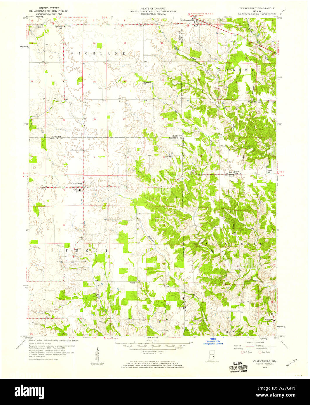Clarksburg map hi-res stock photography and images - Alamy