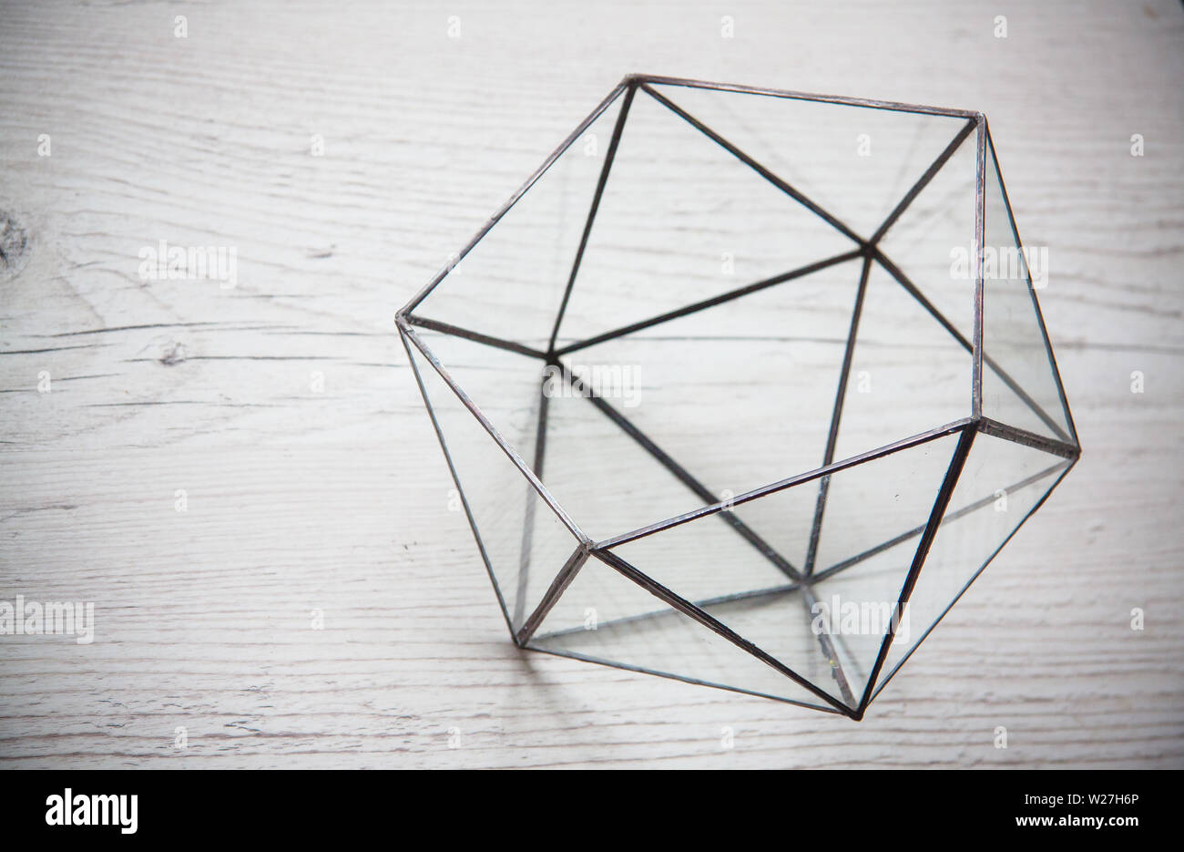 glass florarium for plant, beautiful geometric vase for interior Stock ...