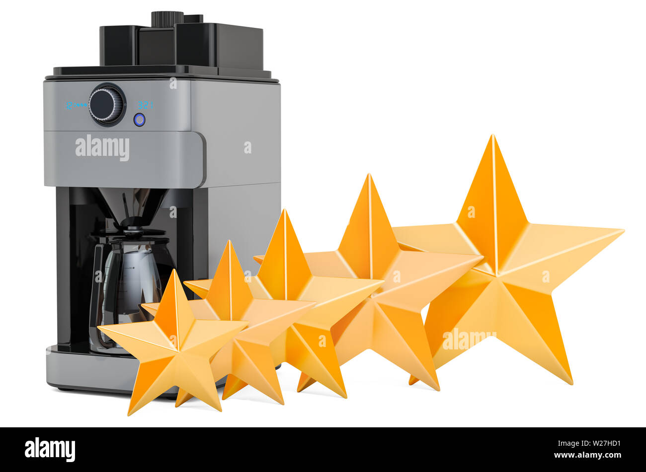 Customer rating of coffee machine, concept. 3D rendering isolated on ...