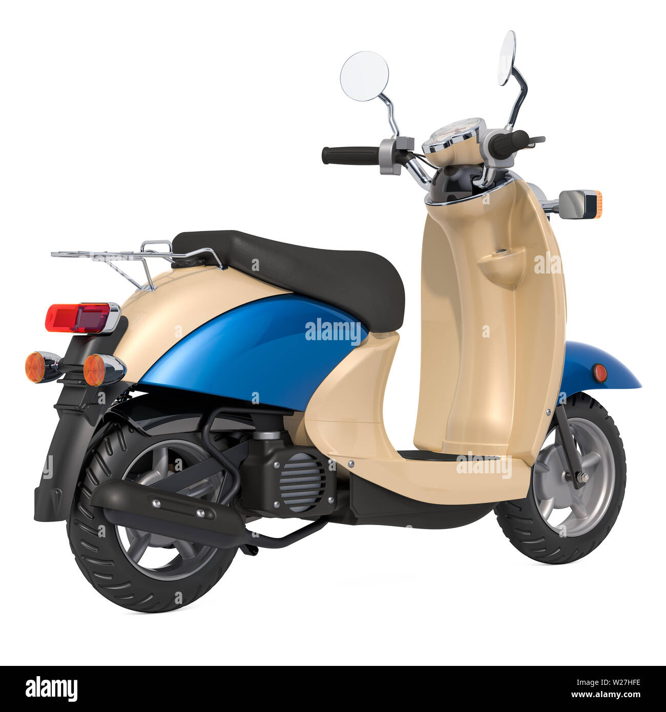 Retro classic scooter, moped. 3D rendering isolated on white background ...