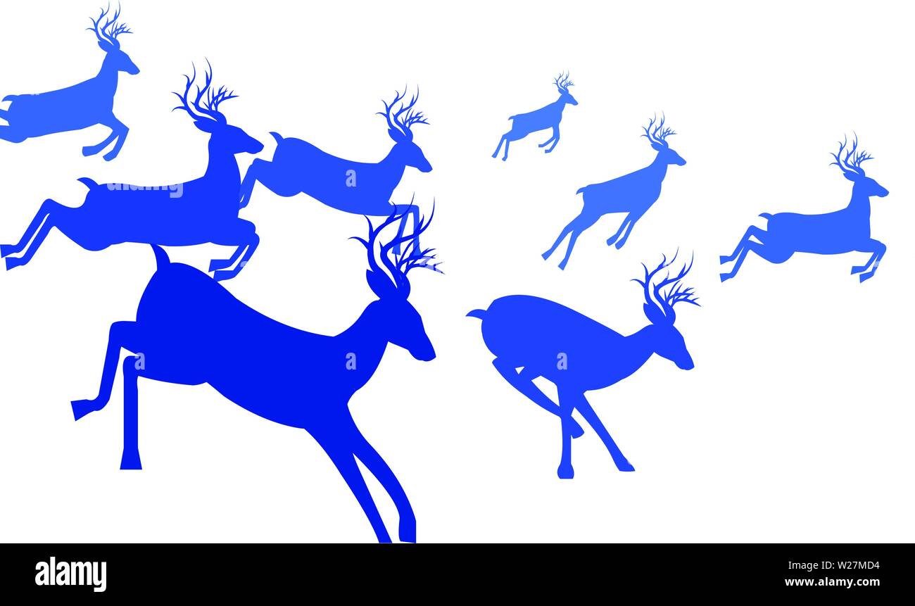 Deer running vector Stock Vector Image & Art - Alamy