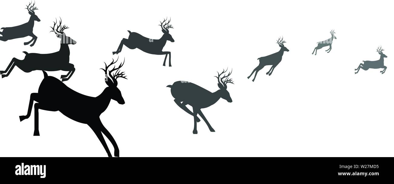 Deer running vector Stock Vector Image & Art - Alamy