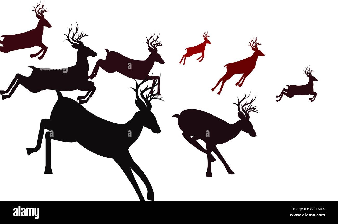 Deer running vector Stock Vector Image & Art - Alamy