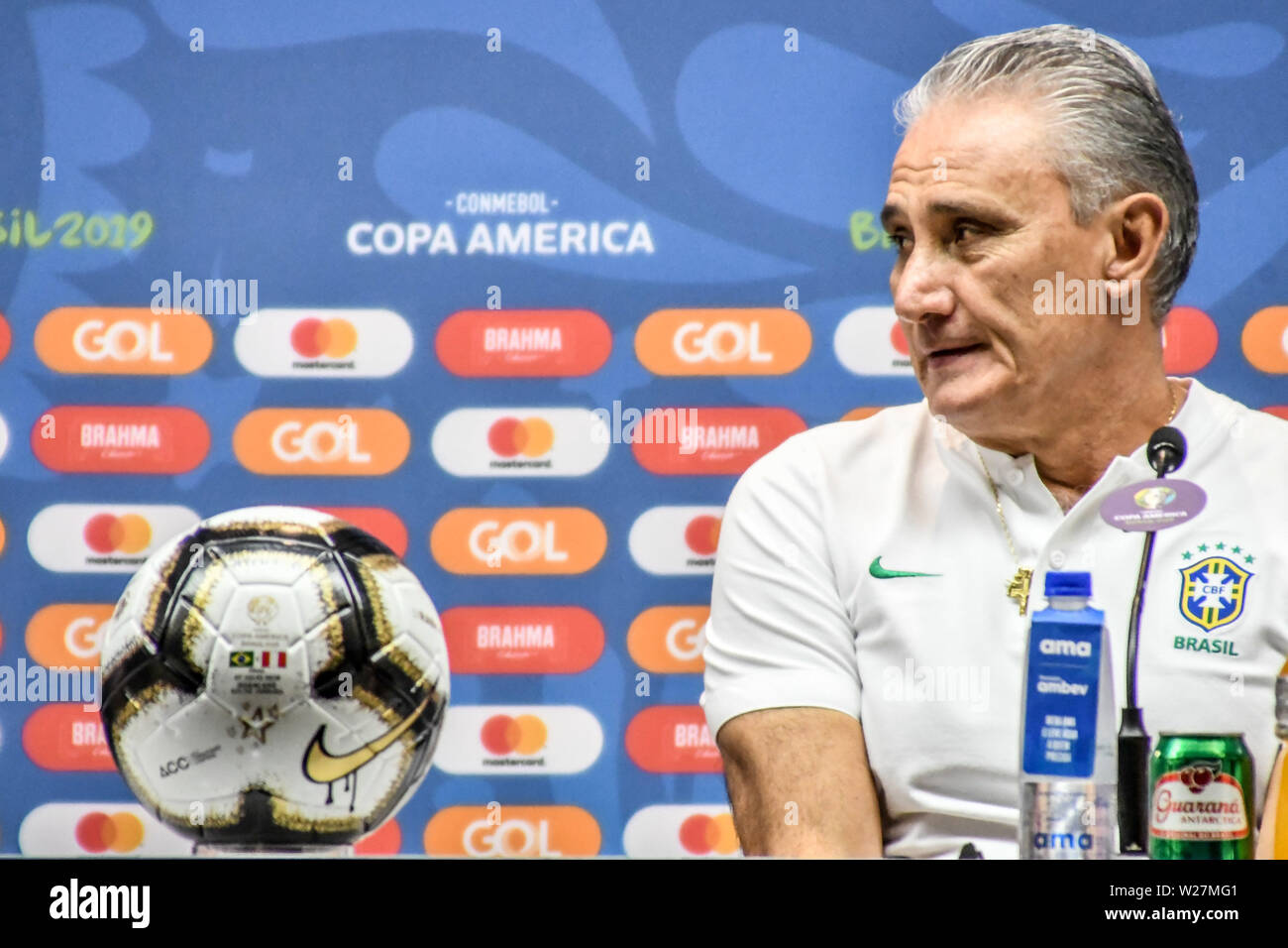 Rio De Janeiro, Brazil. 06th July, 2019. Tite coach during a Brazilian ...