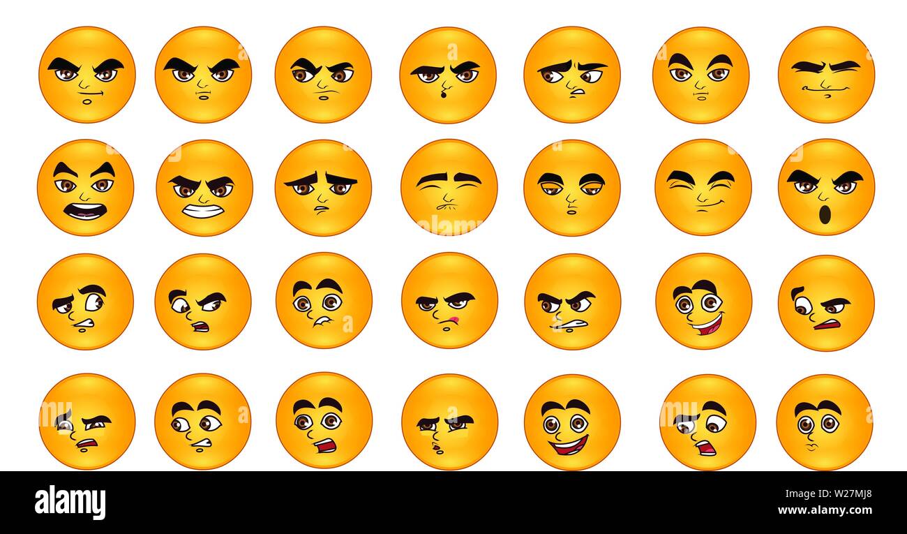 Face expressions and emoticons vector Stock Vector Image & Art - Alamy