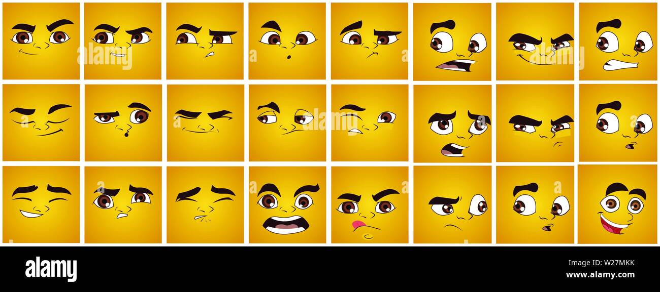 Face expressions and emoticons vector Stock Vector Image & Art - Alamy