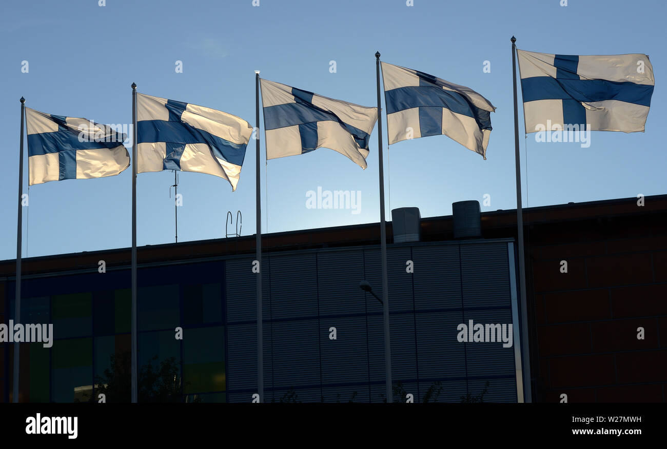 Waving finnish flags hi-res stock photography and images - Alamy