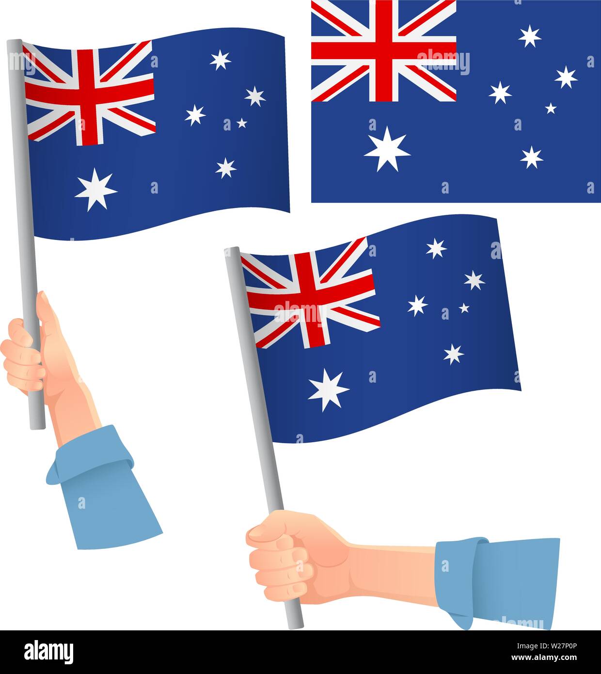 Australia flag in hand. Patriotic background. National flag of ...