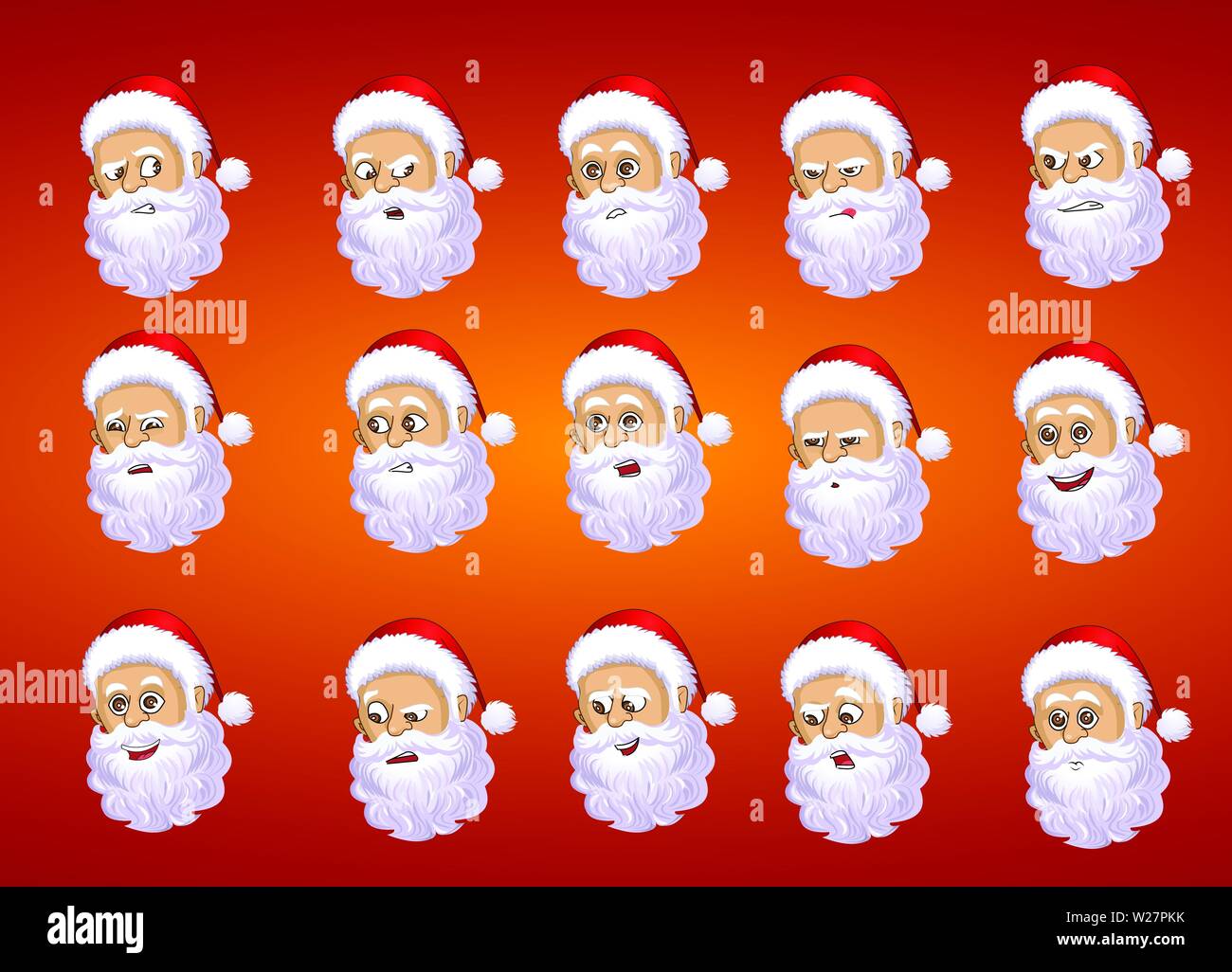 Santa Claus Clipart Face Expressions