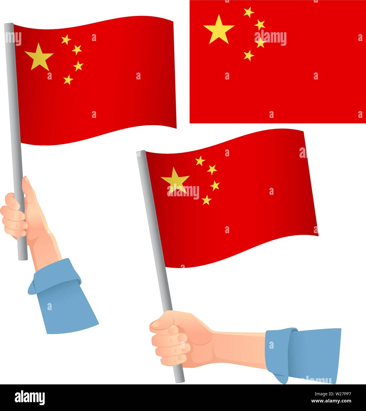 China flag in hand. Patriotic background. National flag of China vector ...