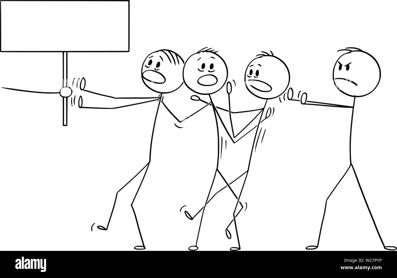 Vector cartoon stick figure drawing conceptual illustration of man or ...