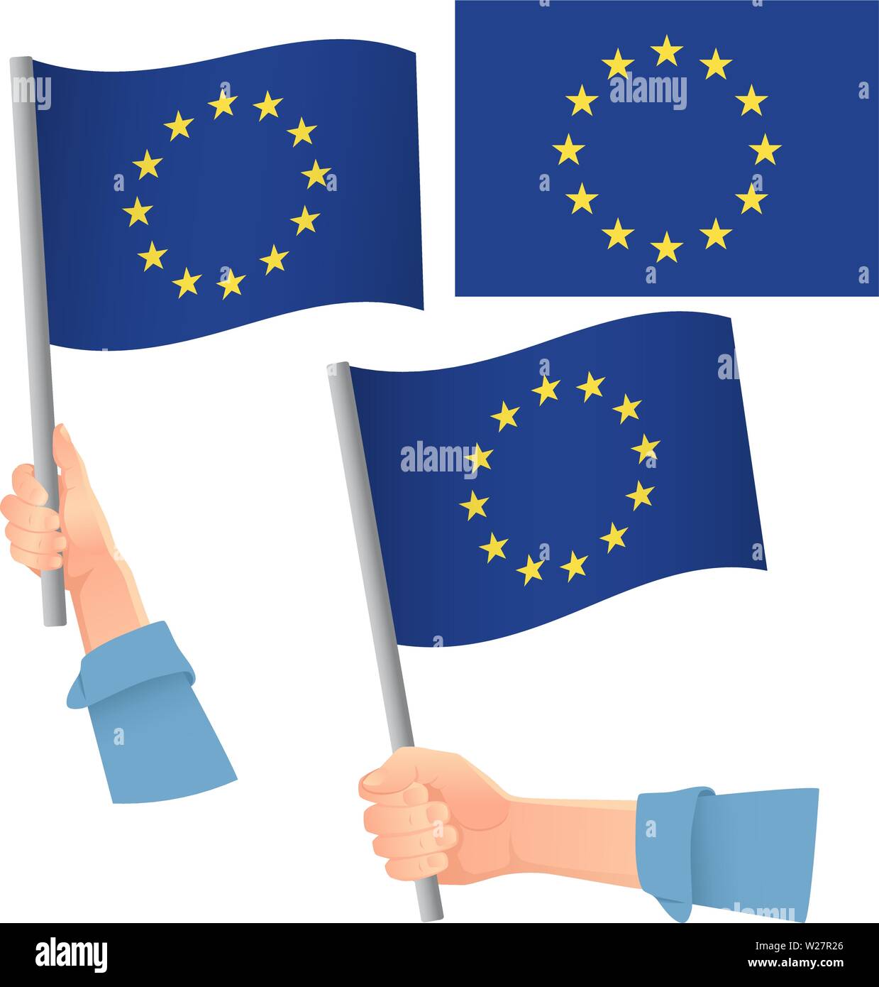 EU flag in hand. Patriotic background. Europe flag vector illustration ...