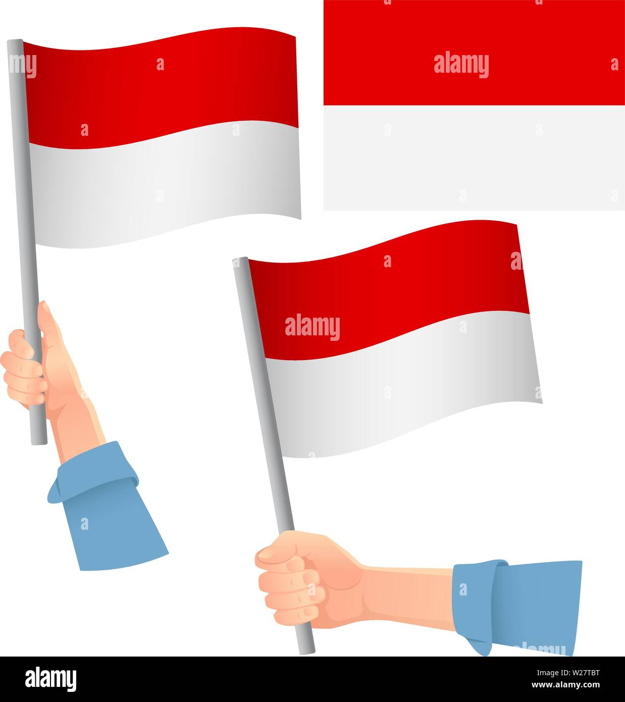 Monaco flag in hand. Patriotic background. National flag of Monaco ...
