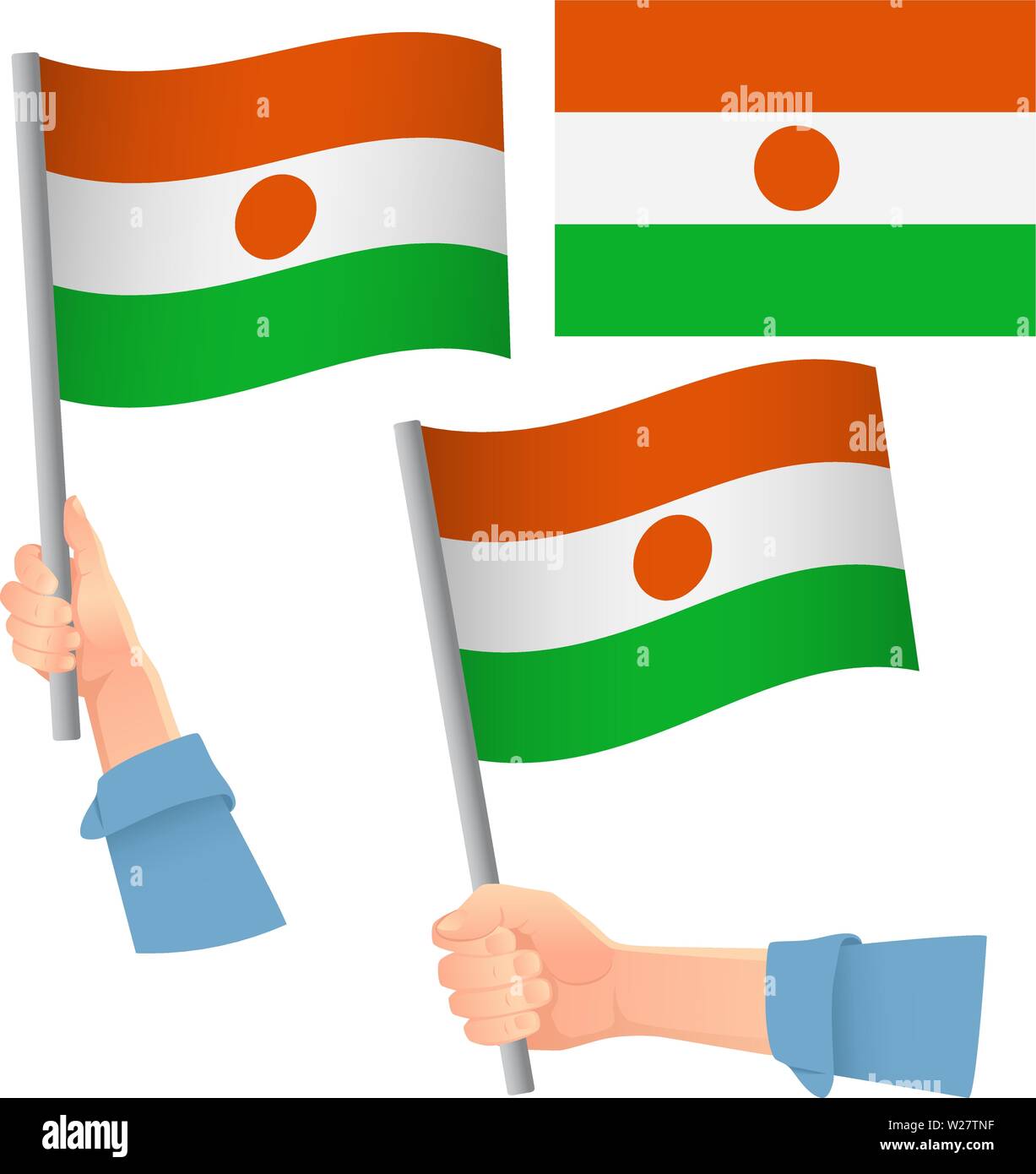 Niger flag in hand. Patriotic background. National flag of Niger vector ...