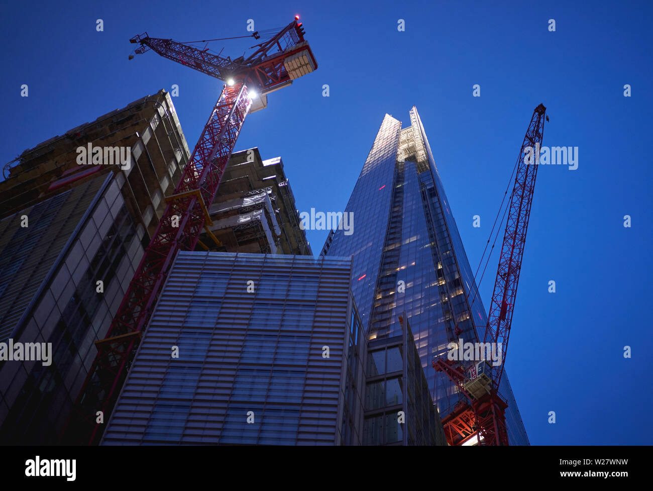 New building structures under construction close to the Shard near ...