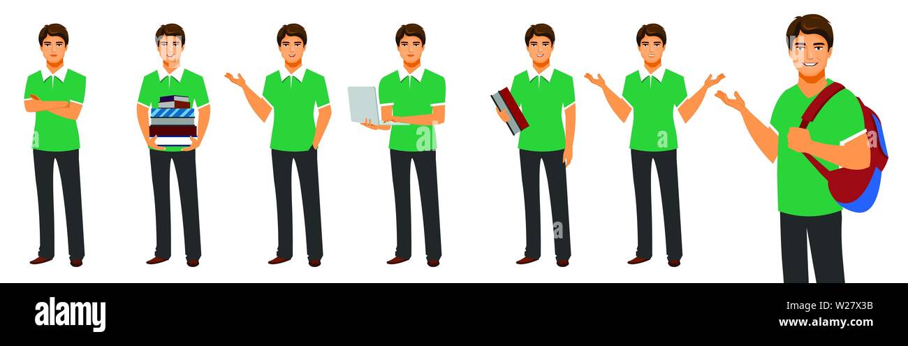 Student Character set Stock Vector Image & Art - Alamy