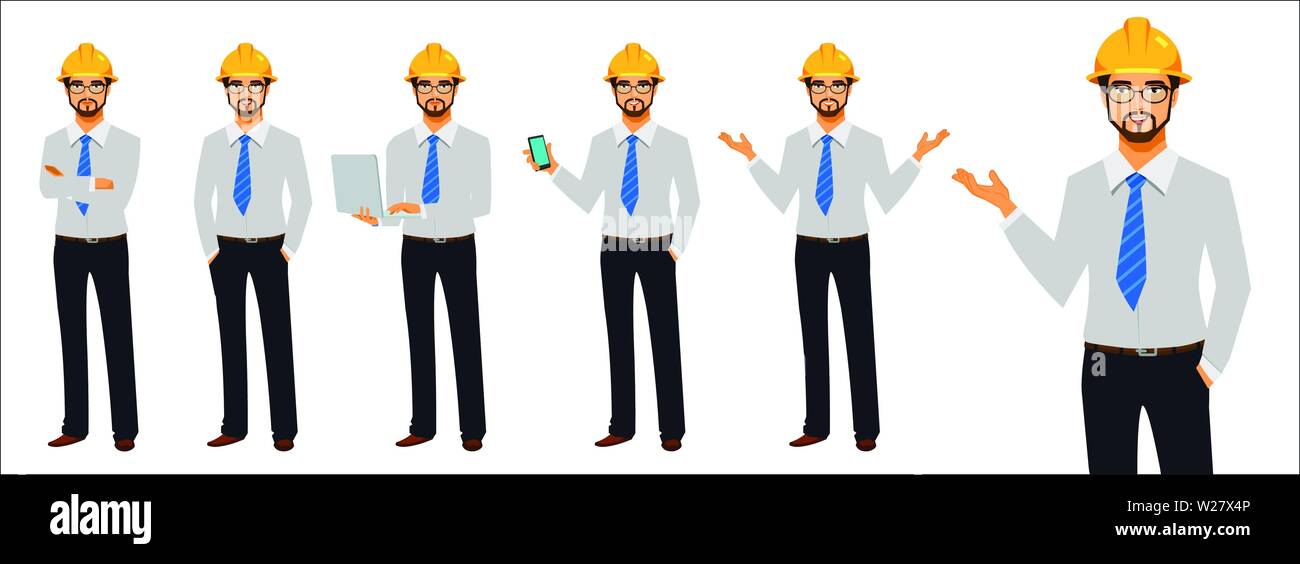 Engineer Character set Stock Vector Image & Art - Alamy
