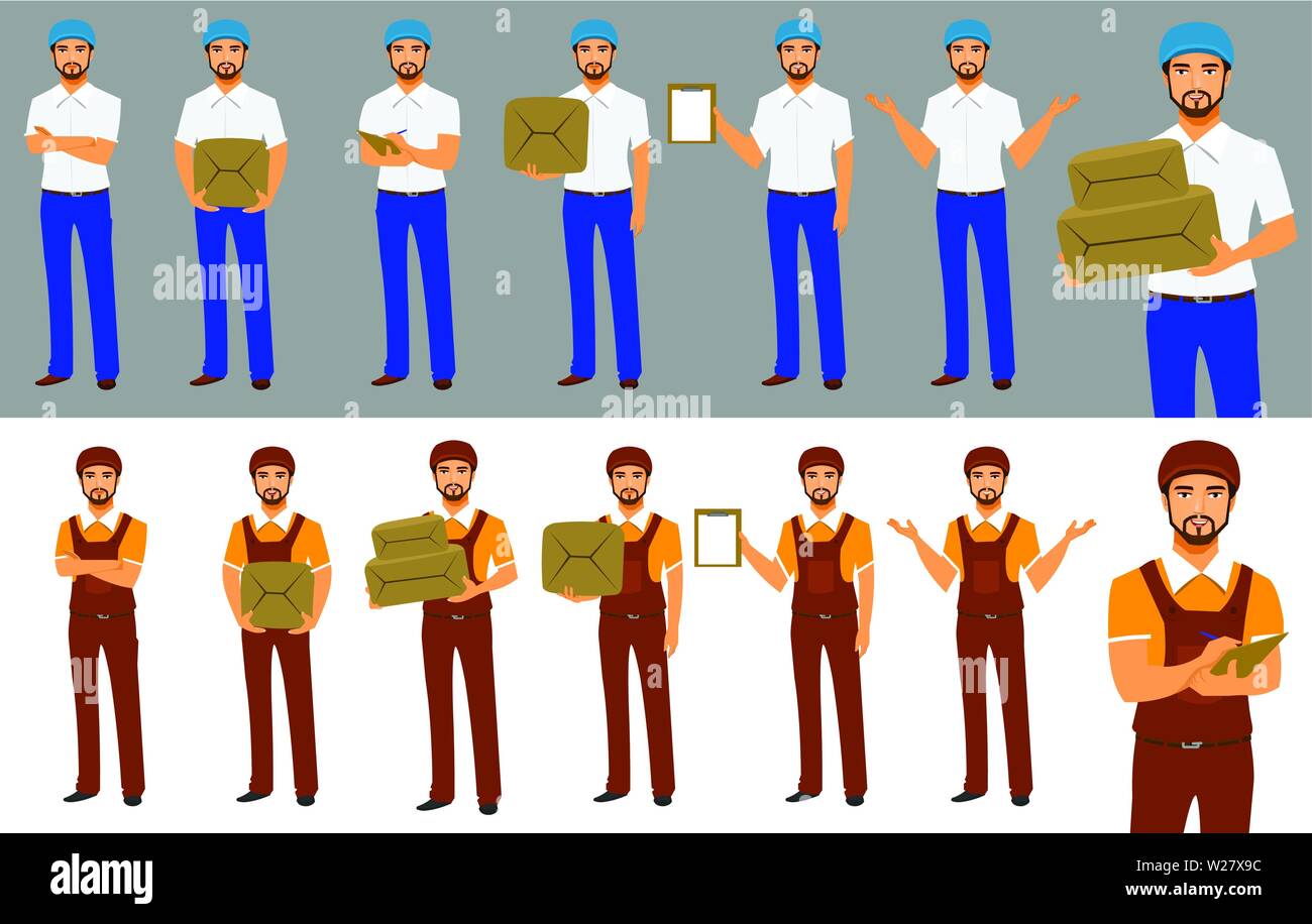 Courier Person Character Model sheet Stock Vector Image & Art - Alamy