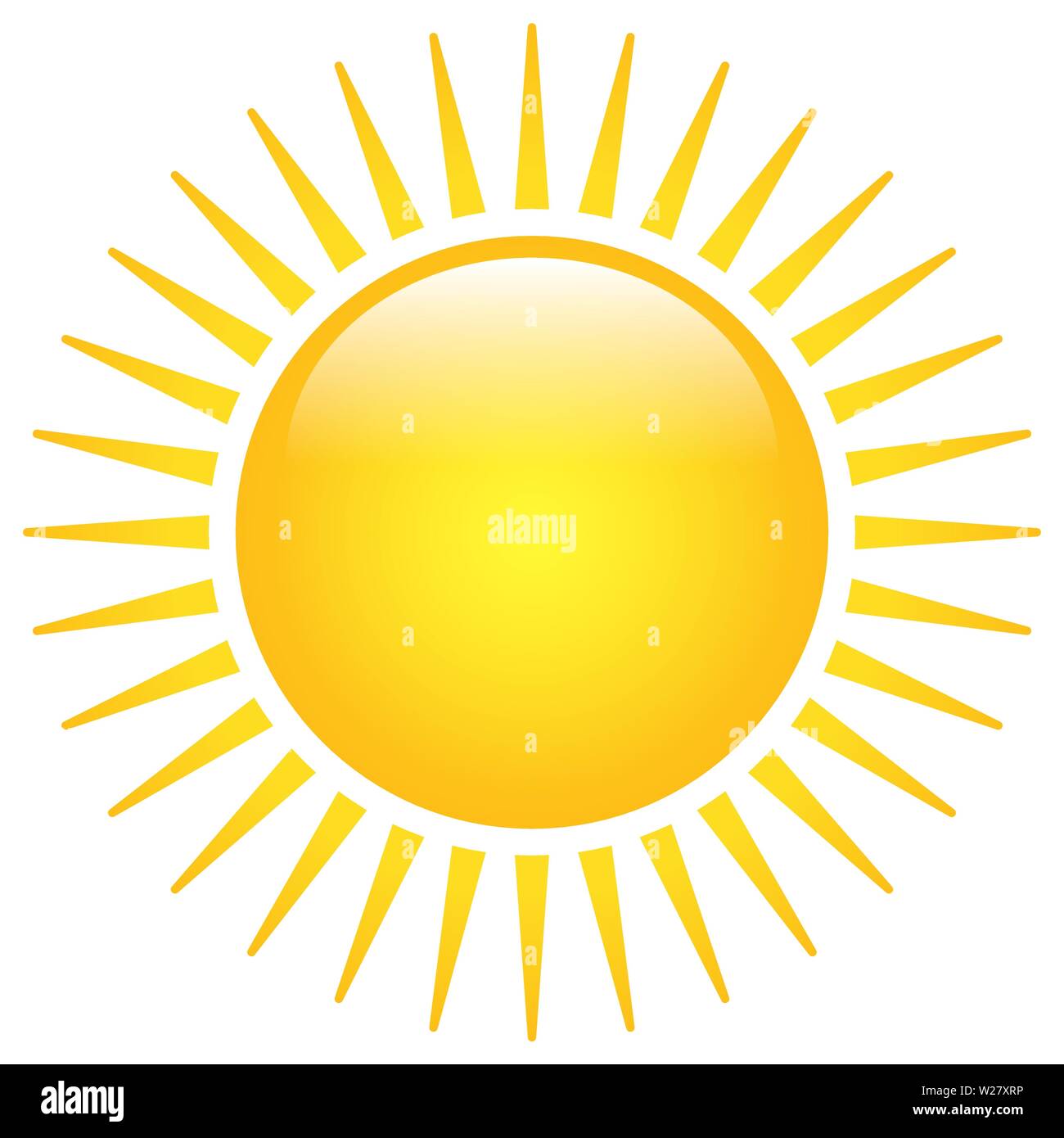 Sun solar icon with sunbeams vector illustration isolated on white ...