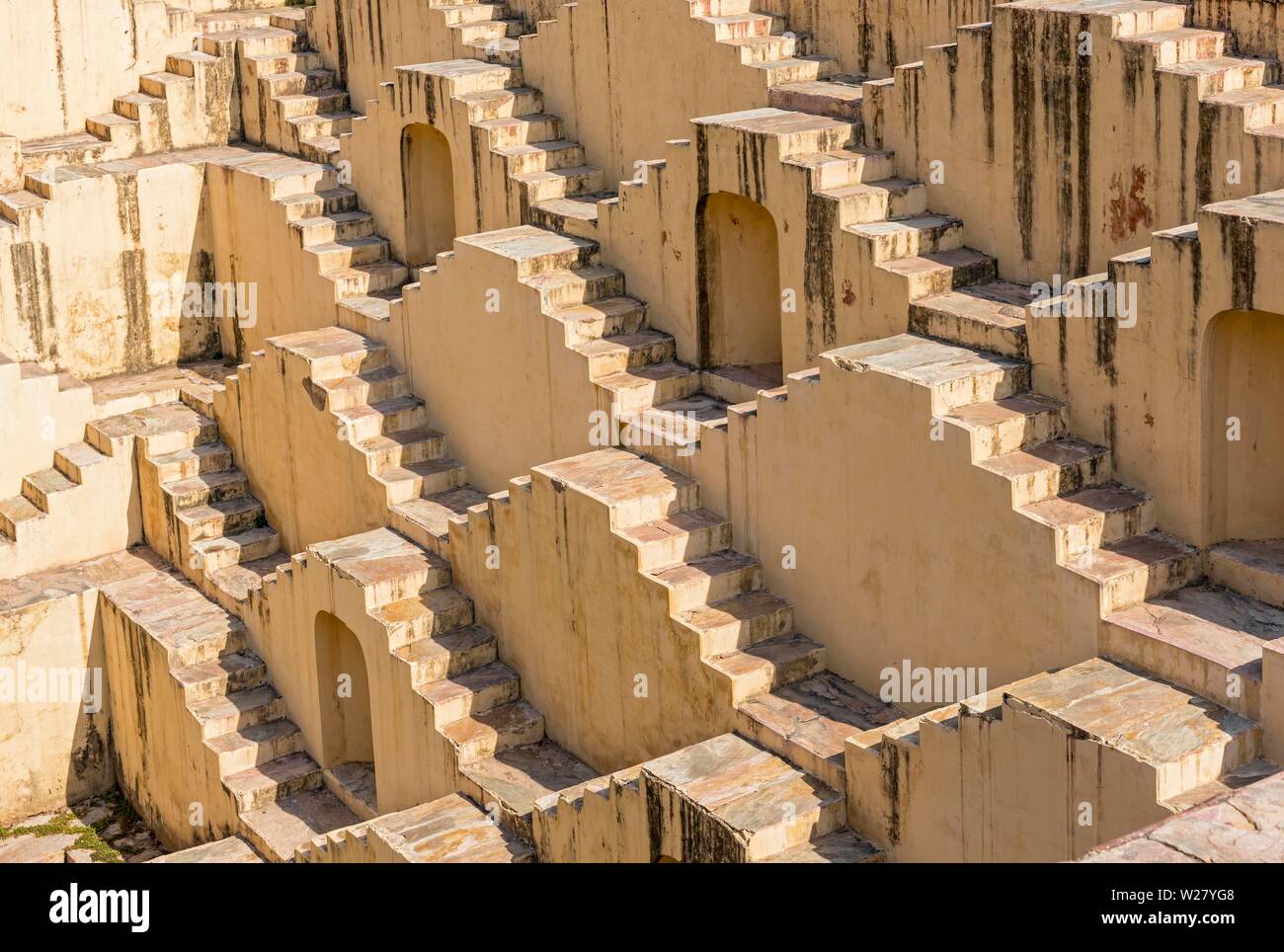 Staircases of Panna Meena ka Kund stepwell, Amber near Jaipur ...