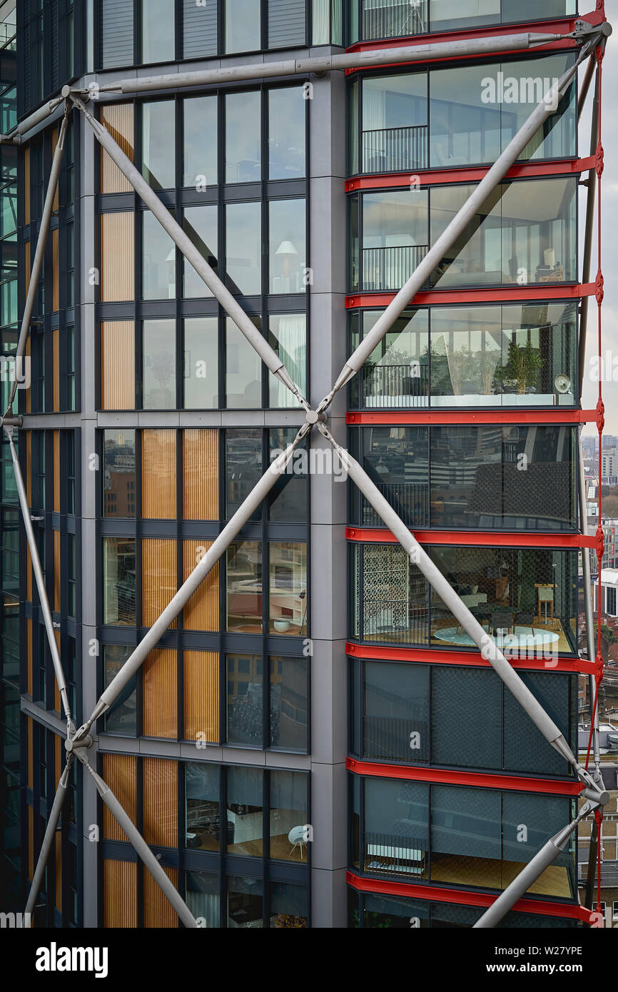 London, UK - April, 2019. View of Neo Bankside, a luxury residential ...