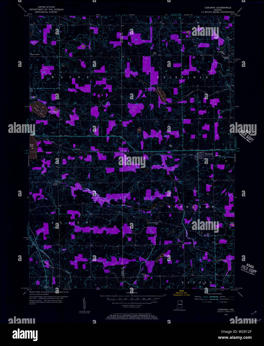 Map of corunna hi-res stock photography and images - Alamy
