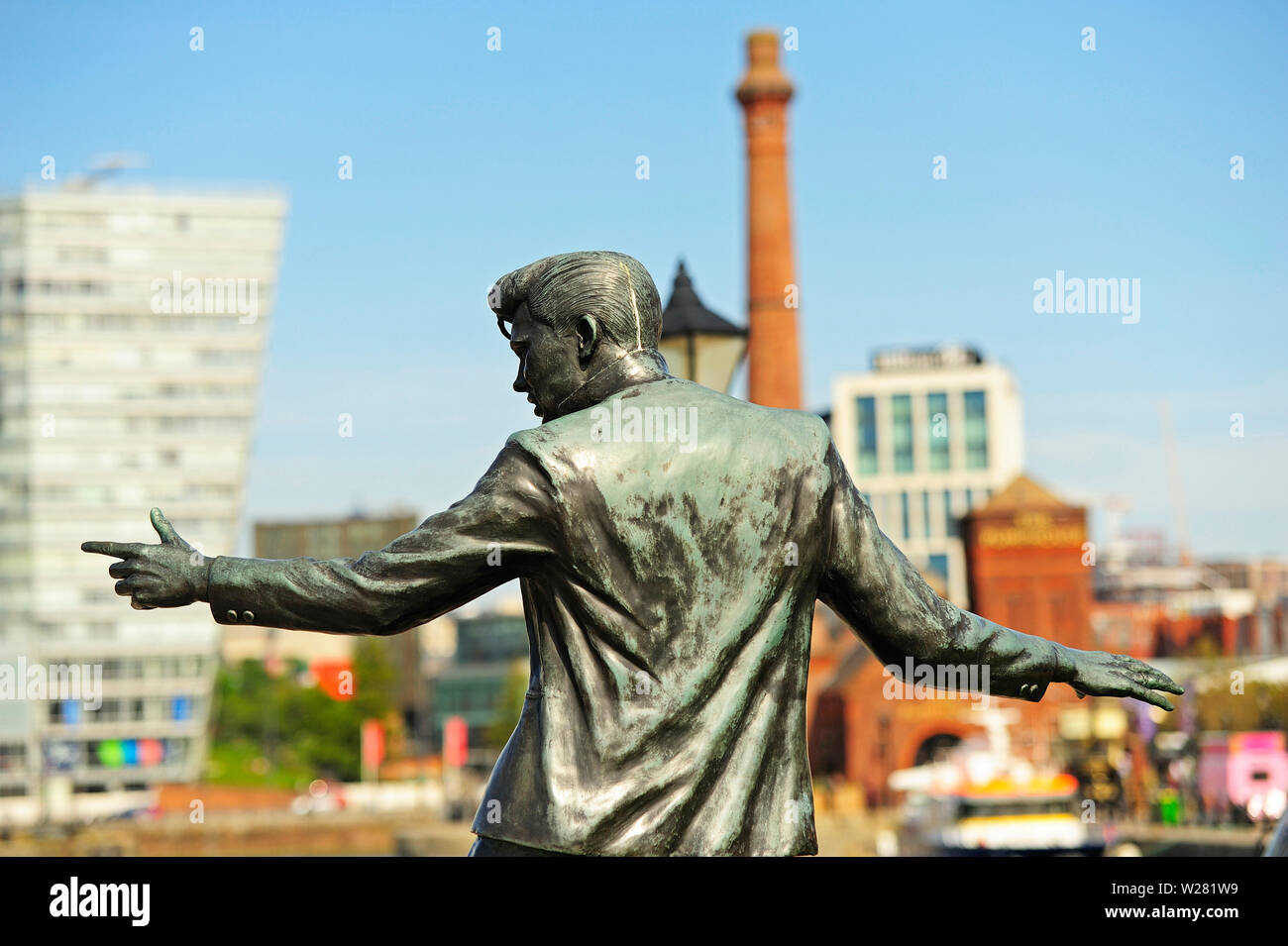 Statue of pop singer Billy Fury (1940-1983) on Albert Dock, Liverpool ...