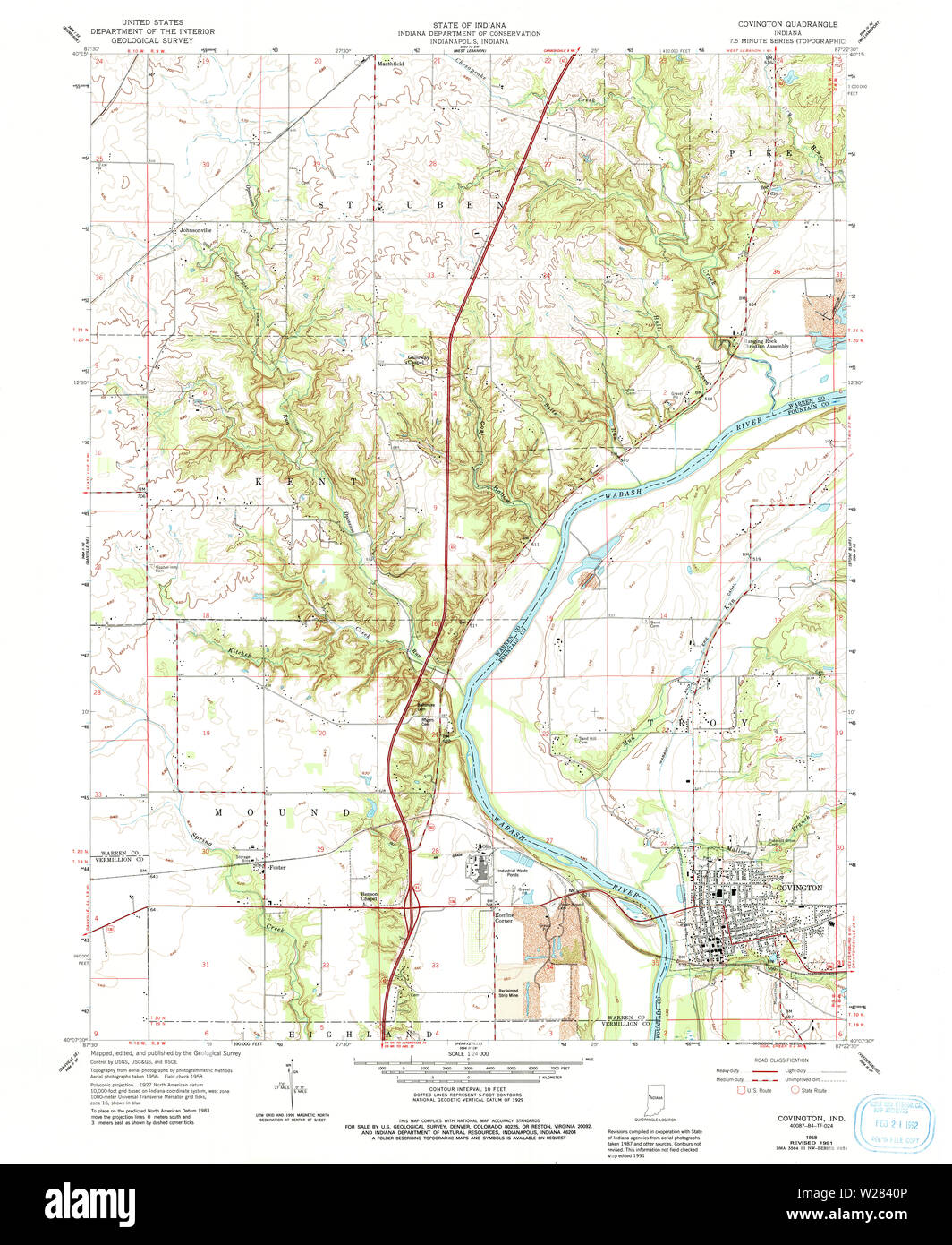 Covington Indiana Map High Resolution Stock Photography and Images - Alamy