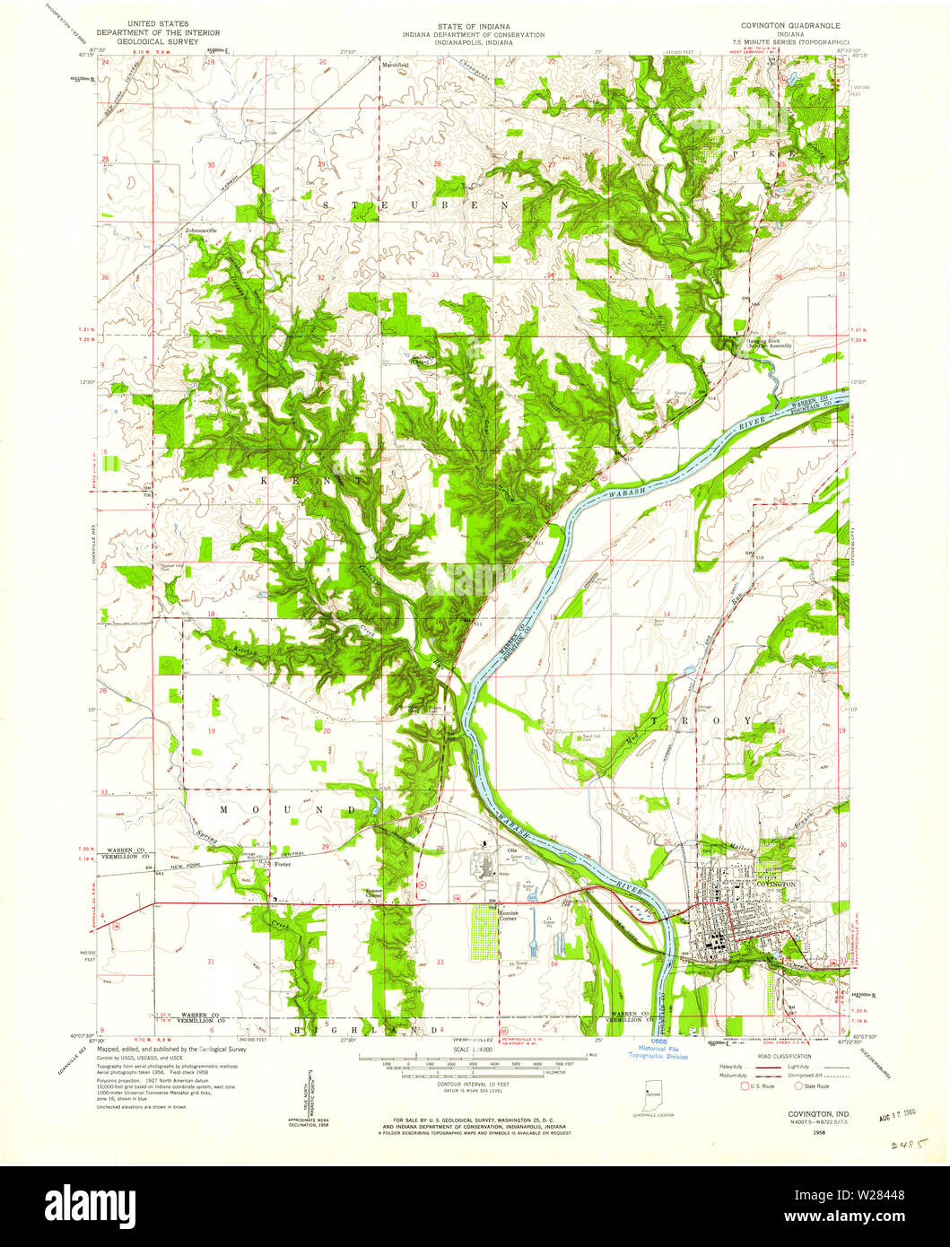 Covington Indiana Map High Resolution Stock Photography and Images - Alamy