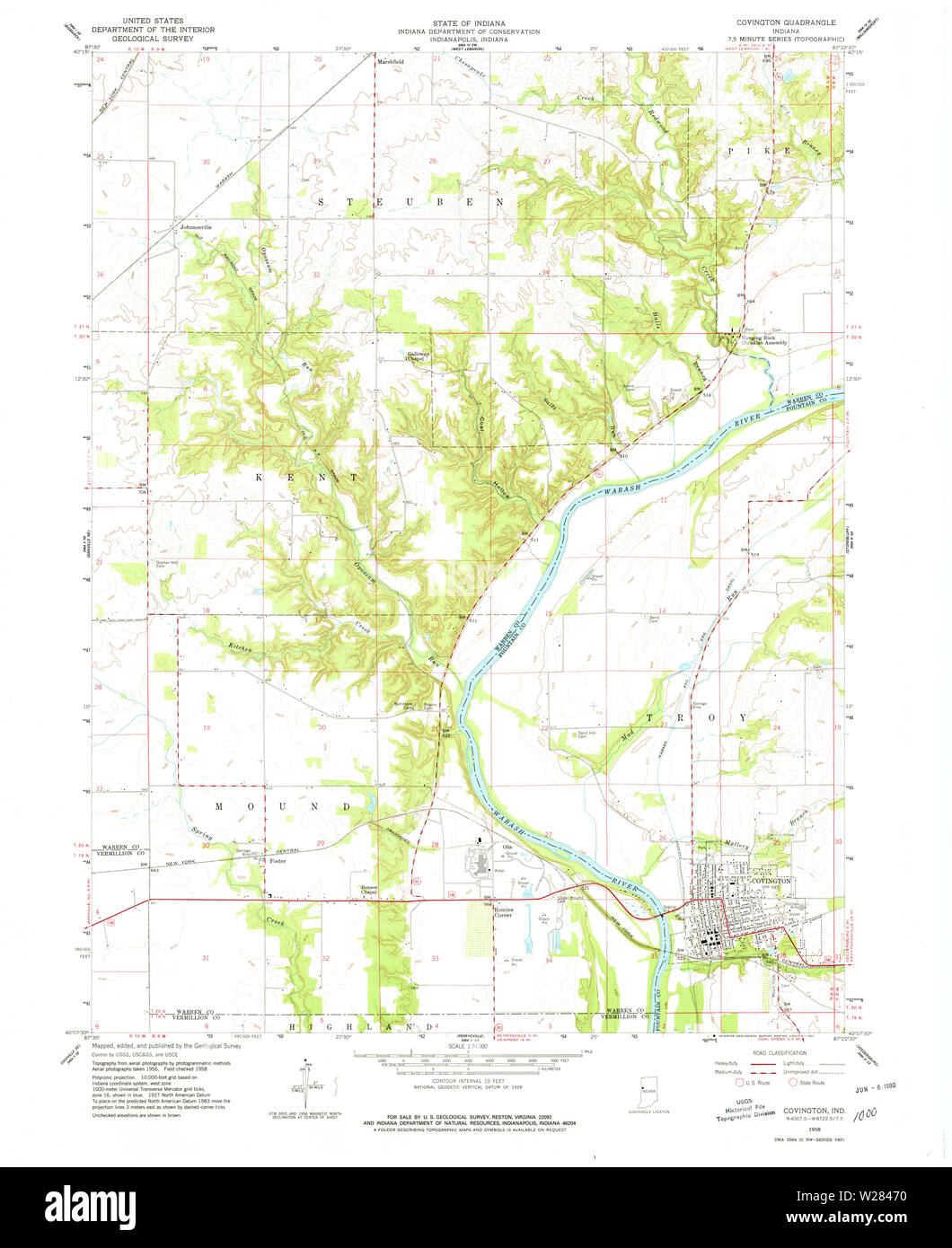 Covington Indiana Map High Resolution Stock Photography and Images - Alamy