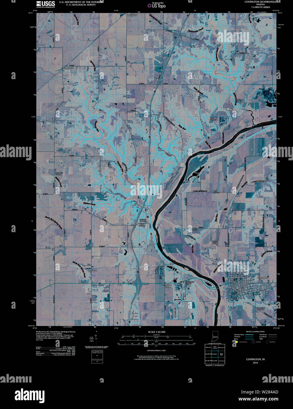 Covington Indiana Map High Resolution Stock Photography and Images - Alamy
