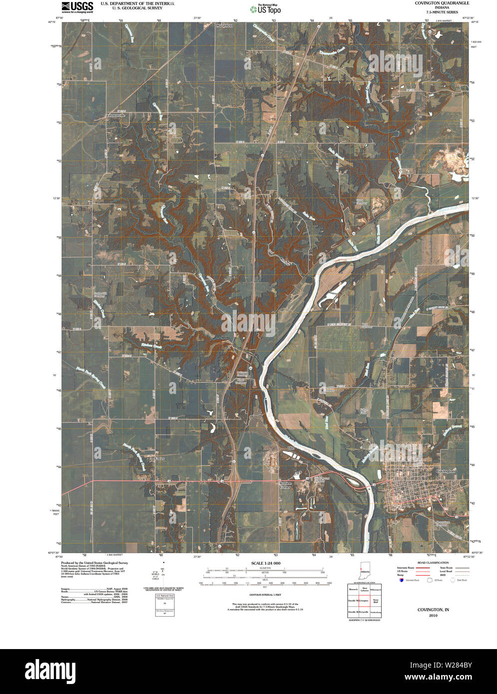 Covington Indiana Map High Resolution Stock Photography and Images - Alamy